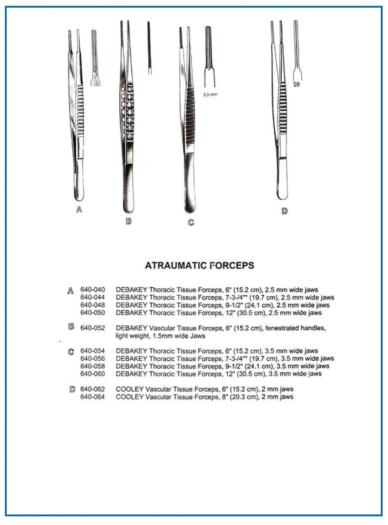 DEBAKEY Thoracic Tissue Forceps | Hamsan Surgical | Manufacturer & Supplier