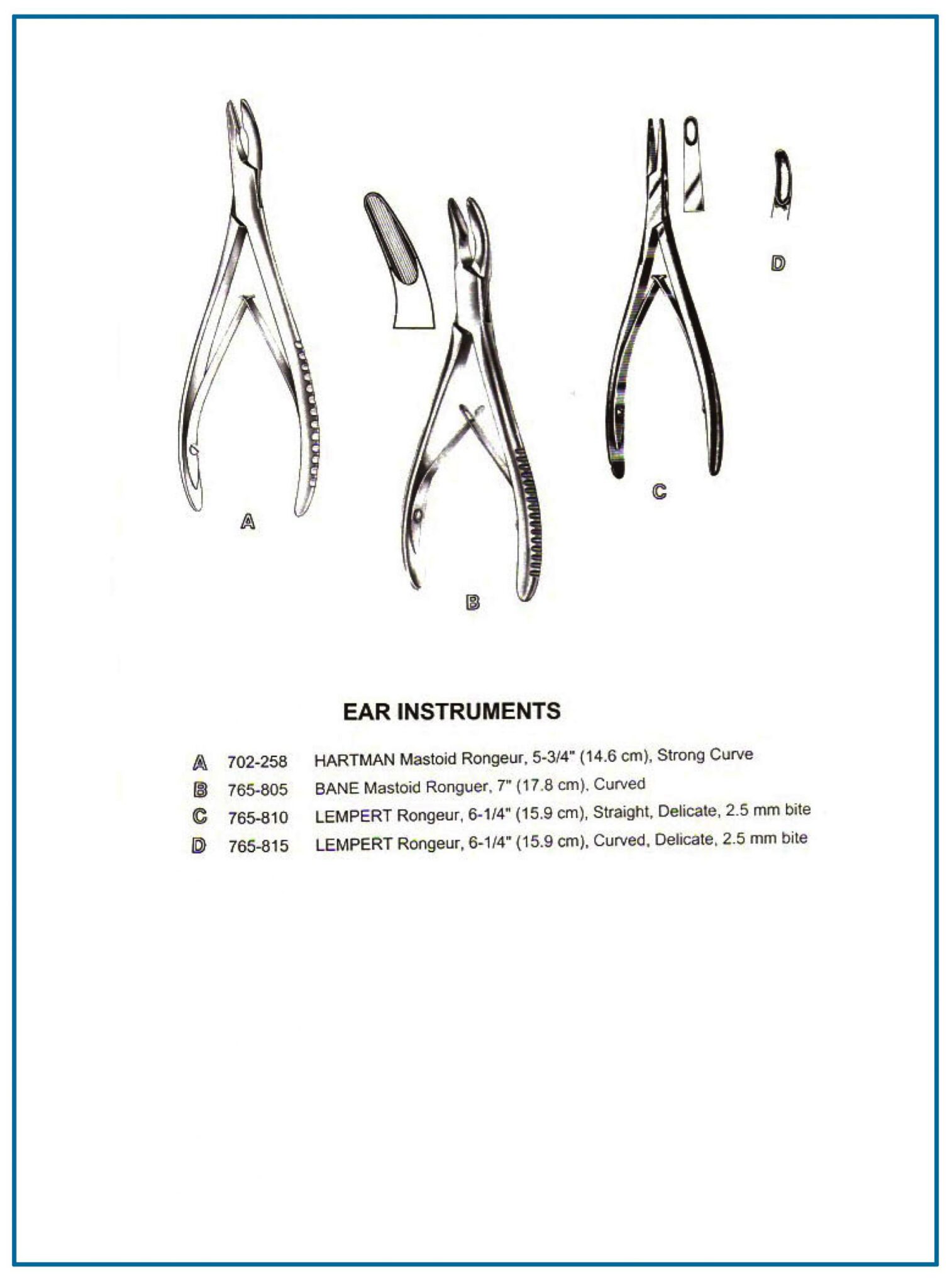 Hartman, Bane, and Lempert Rongeurs | Hamsan Surgical | Manufacturer ...